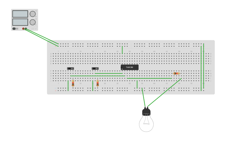 Circuit design 2 Way Switch - Tinkercad