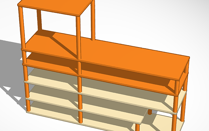 3D design Wooden Shoe rack for Mud Room - Tinkercad