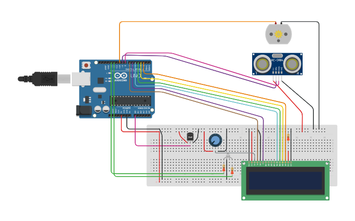 Circuit design Control de Acceso por temperatura - Tinkercad