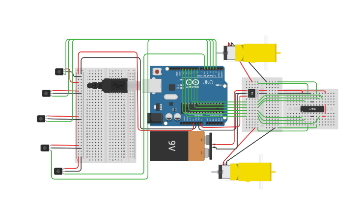 Circuit design Lumen Line Tracker - Tinkercad