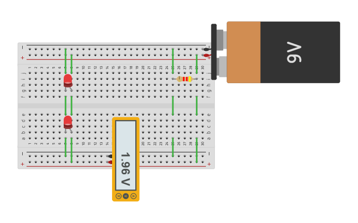 Circuit design Series Circut - Tinkercad