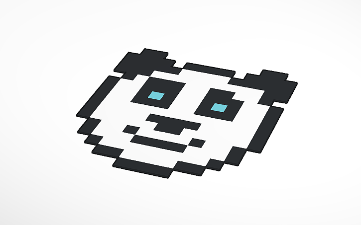 3D design Panda Pixel Art! - Tinkercad