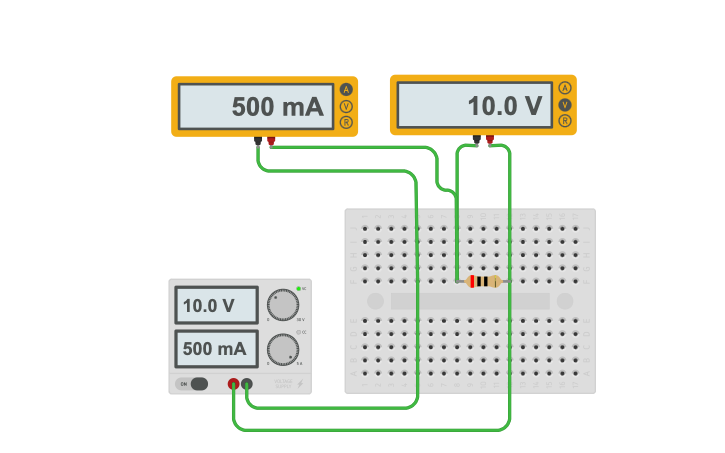 Circuit design Ohm's law - Tinkercad