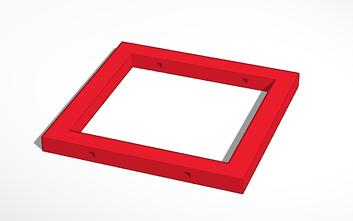 3D design square with holes - Tinkercad