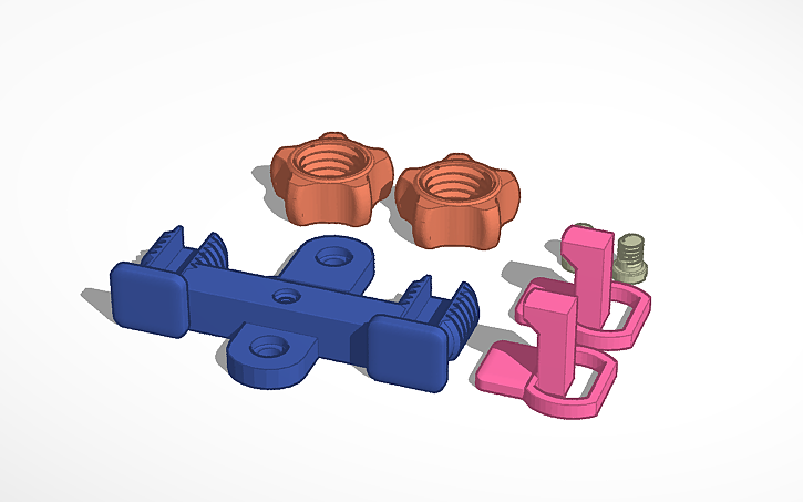 3D design Monitor Screw Clamp with dual Tripod Adapter - Tinkercad