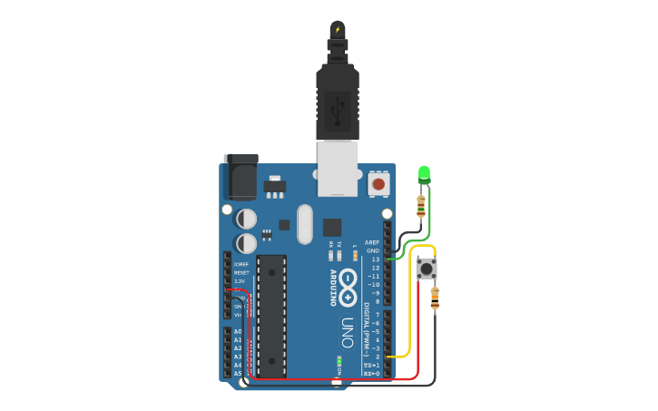 Circuit design CODE = EDGE DETECTION BUTTON - Tinkercad