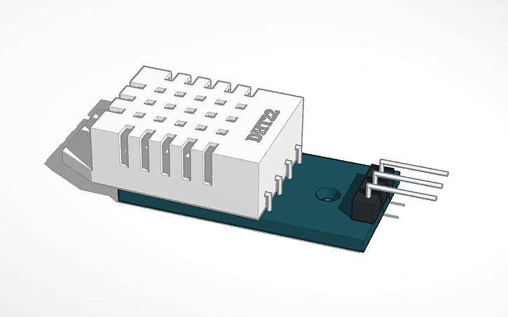 3D design DHT22 Modul - Tinkercad