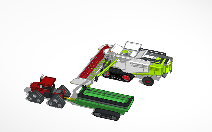 3D design Claas lexion and Case Quadtrac - Tinkercad