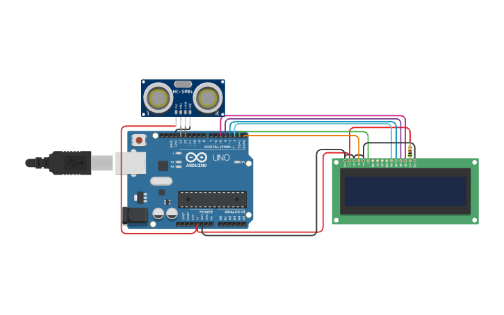Circuit design Obstacle Detection - Tinkercad