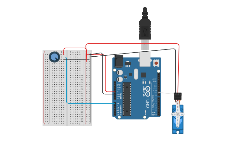 Circuit design Circuit 3A: Servo Motors - Tinkercad