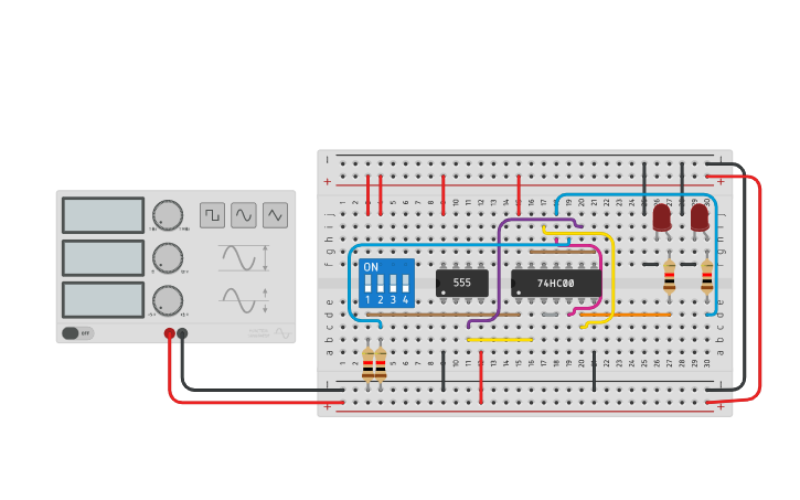 Circuit design RSFF Circuit with C - Tinkercad
