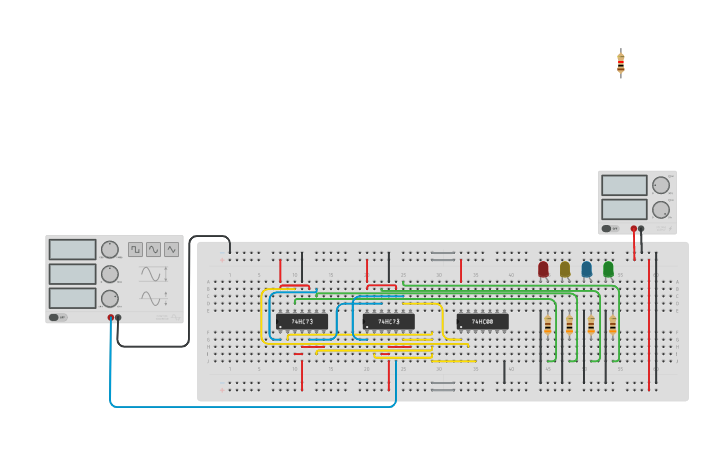 Circuit design Mod 9 Asynchronous counter - Tinkercad