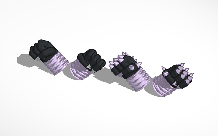 3D design Anthro Plazie Gauntlets (Normal & Plasma Spiked) - Tinkercad