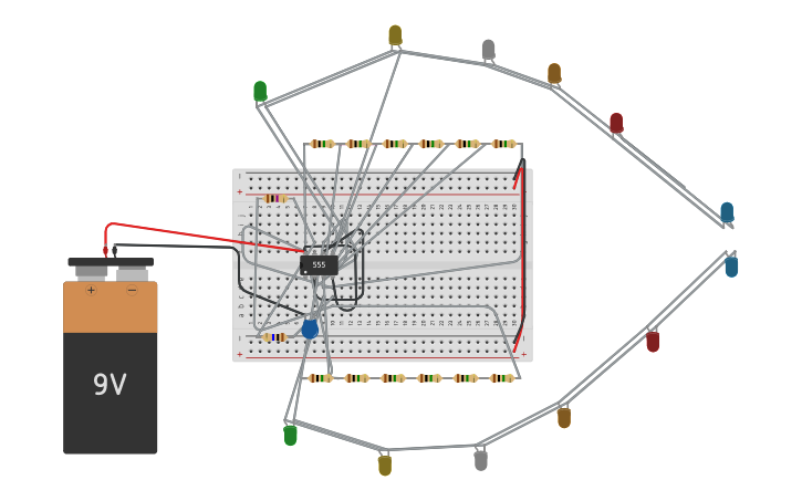 Circuit design 555 timer - Tinkercad
