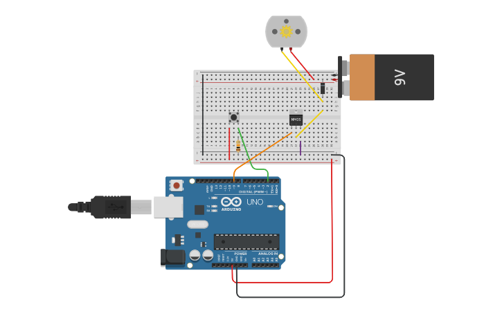 Circuit design MOTOR DC | Tinkercad