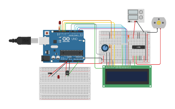 Circuit design Irrigation System | Tinkercad
