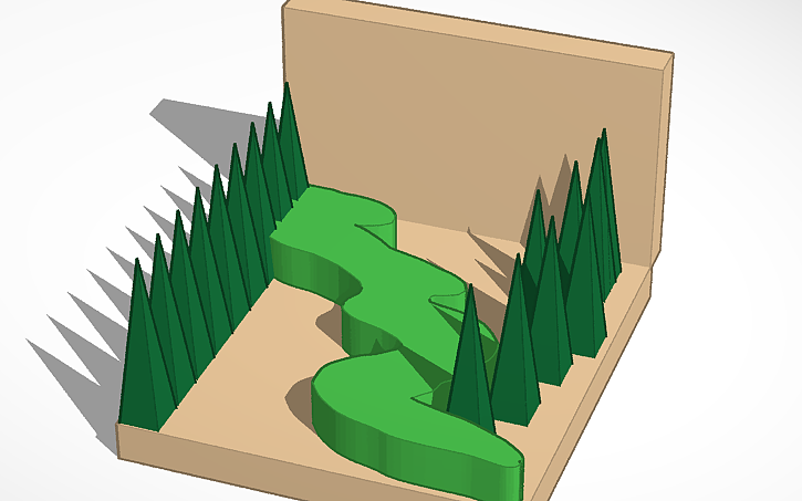 3D design Mini Project 1 - Rivers & Mountains - Tinkercad