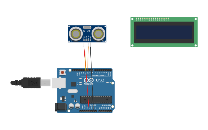 Circuit design ultrasonic distance | Tinkercad