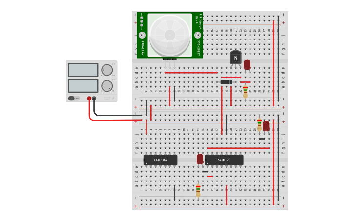 Circuit design Contactless Light Switch - Tinkercad