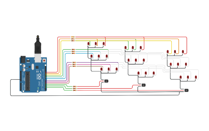 Circuit design Cubo led 3x3x3 Ing Valente PILARES - UACM SLT | Tinkercad