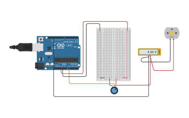 Circuit design Potenziometro analogRead - Tinkercad