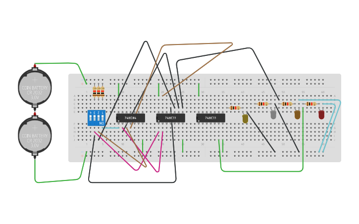 Circuit design 2:4 Decoder - Tinkercad