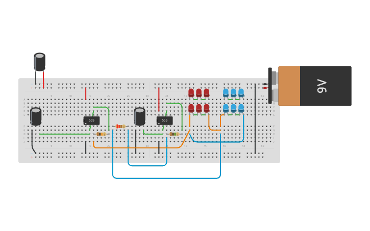 Circuit design Police Lights - Tinkercad