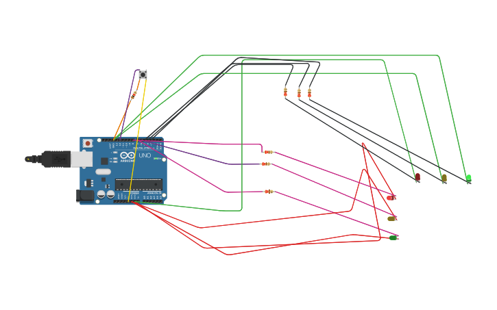 Circuit Design Traffic Light System V 2 Tinkercad