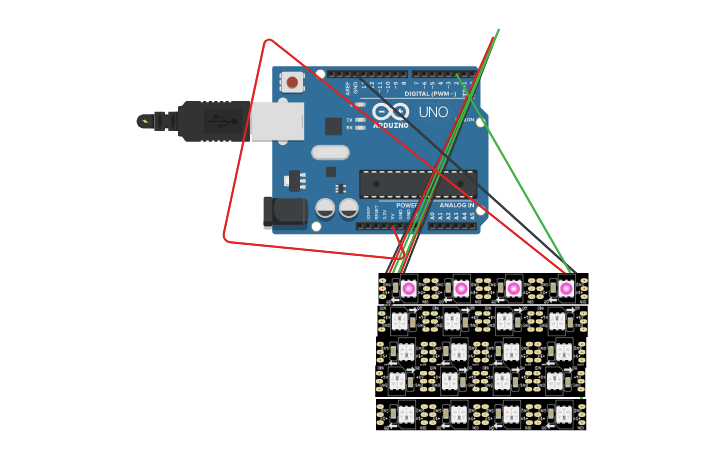 Circuit design NeoPixel - Tinkercad
