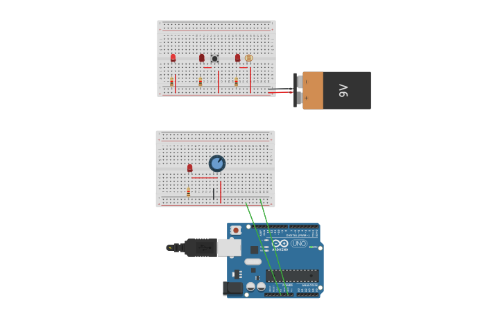 Circuit design circuitos simples SIN arduino - Tinkercad