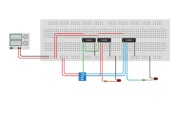 Circuit design Half subtractor | Tinkercad