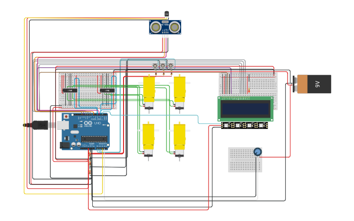 Circuit design Seguidor de linha - Tinkercad