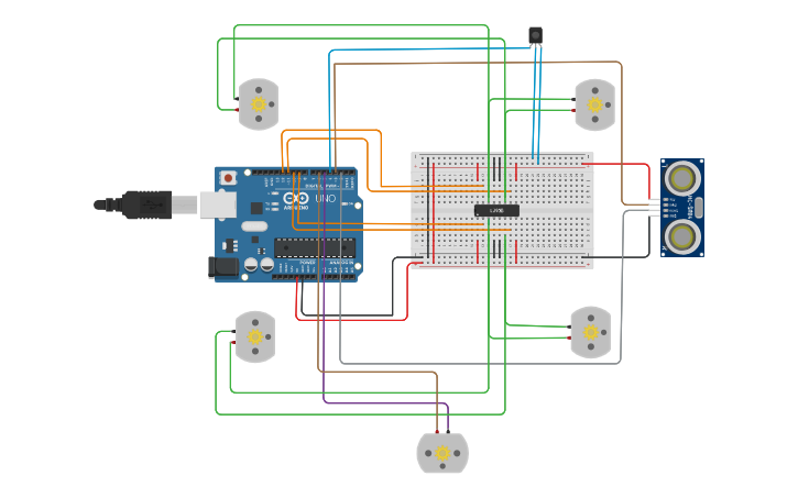 Circuit design vacuum cleaning robot - Tinkercad