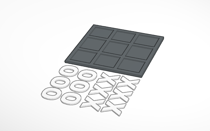 3D design tic - tac - toe - Tinkercad