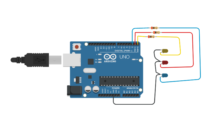 Circuit design Acendendo LED com arduino - Tinkercad