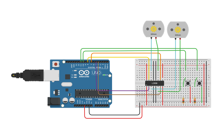 Circuit design Motor DC Arduino simpan - Tinkercad