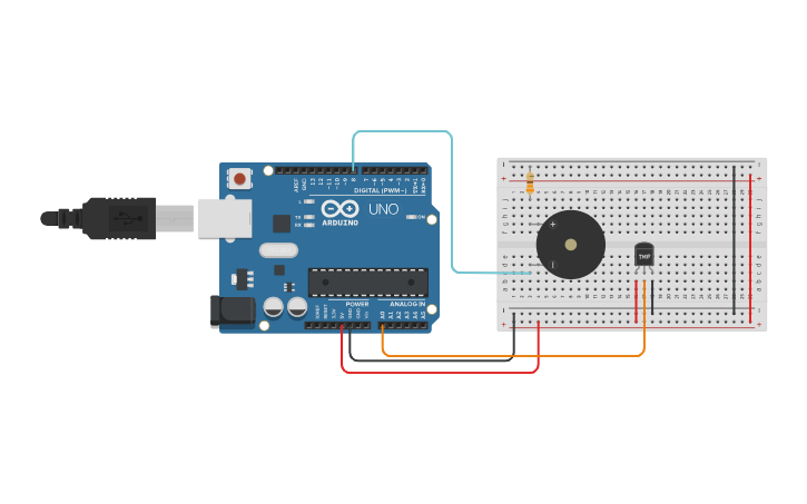 Circuit design pratica 2 arduino - Tinkercad