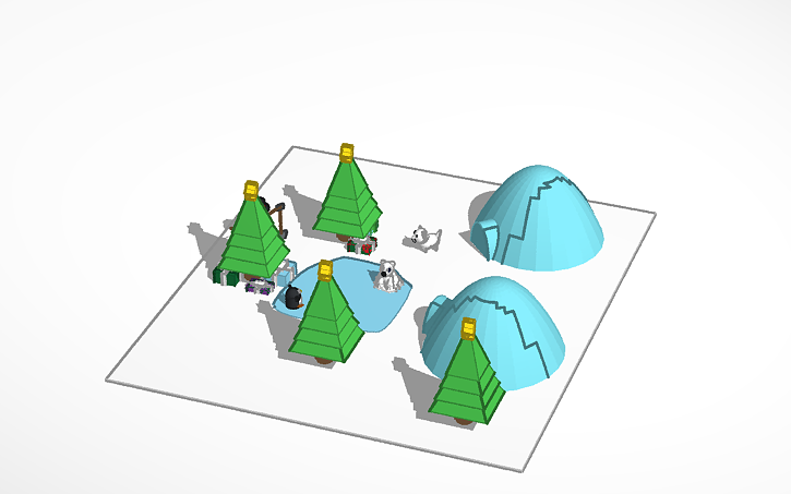 3D design Christmas wonderland - Tinkercad