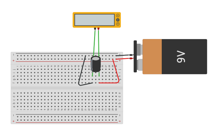 Circuit design ex.2 capacitor - Tinkercad