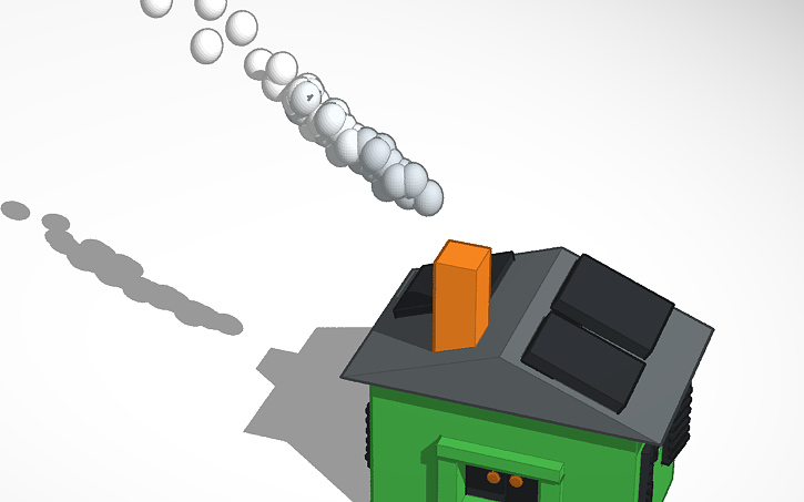 3D design modern house with solar panels | Tinkercad