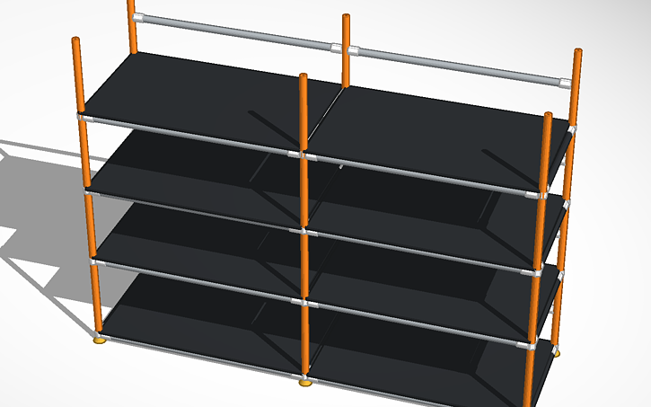 3D design Rack de materiales - Tinkercad