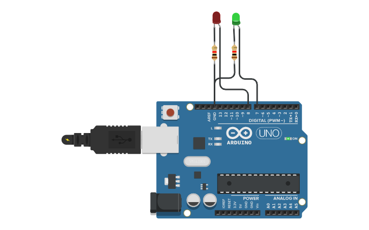 Circuit design Sample Flip-Flop Arduino Uno 3 - Tinkercad