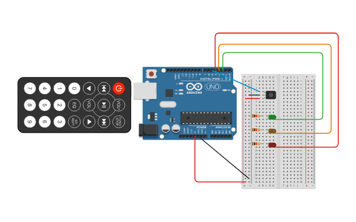 Circuit design Controle remoto - Tinkercad