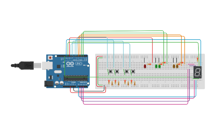 Circuit design Parqueadero - Tinkercad