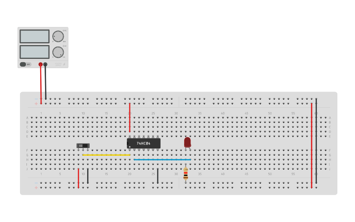 Circuit design LAB 1 (NOT GATE) | Tinkercad