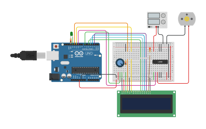 Circuit design Automatic Plant Irrigation System - Tinkercad