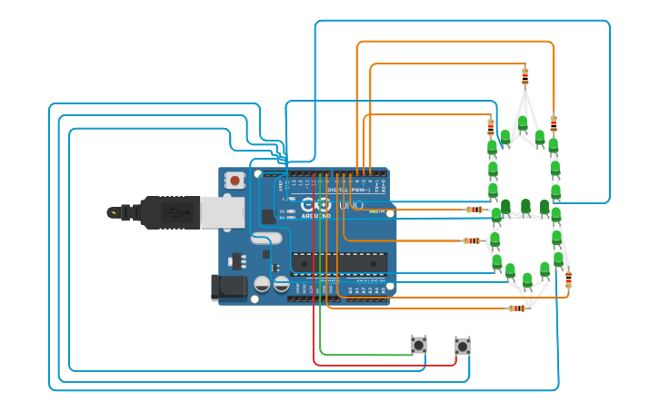 Circuit design Manual LED Display | Tinkercad