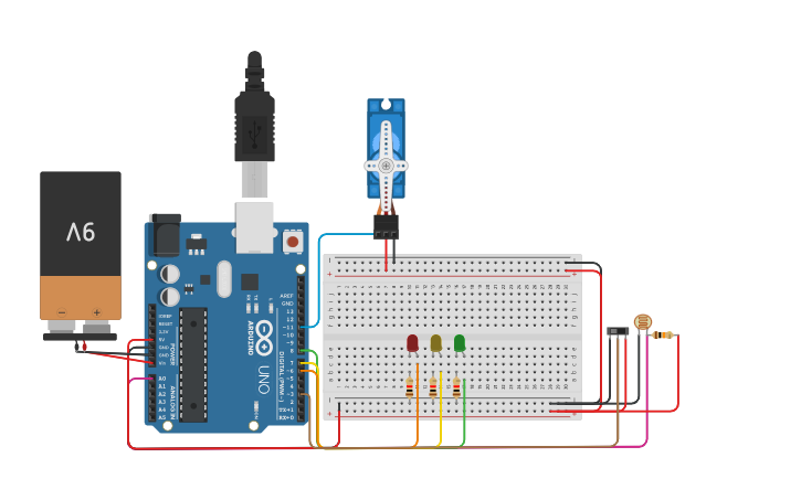 Circuit design Automatic Pot | Tinkercad