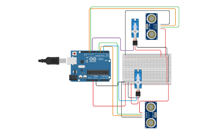 Circuit design MINI.PROJECT ลานจอดรถ - Tinkercad