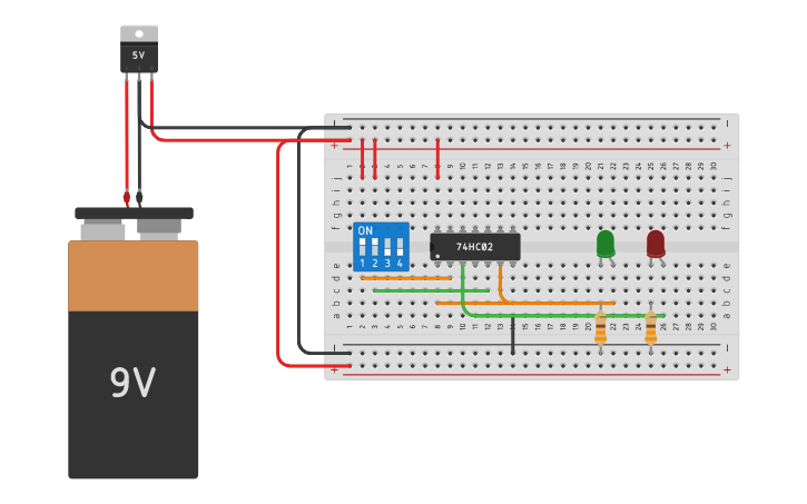 Circuit design Biestable asíncrono puertas NOR | Tinkercad